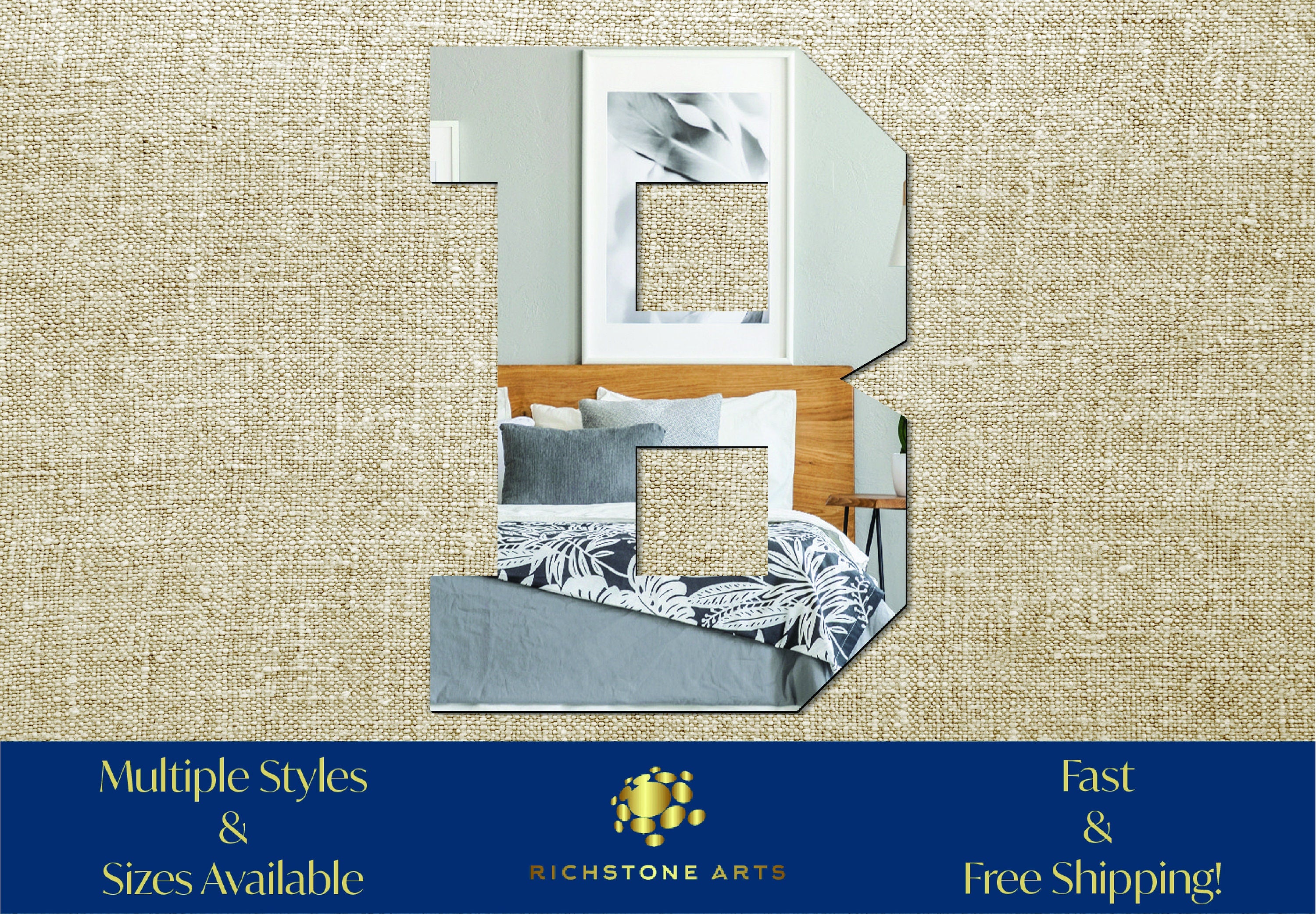 Decorative Letter B Shaped Acrylic Mirror | Many Shapes Available ...